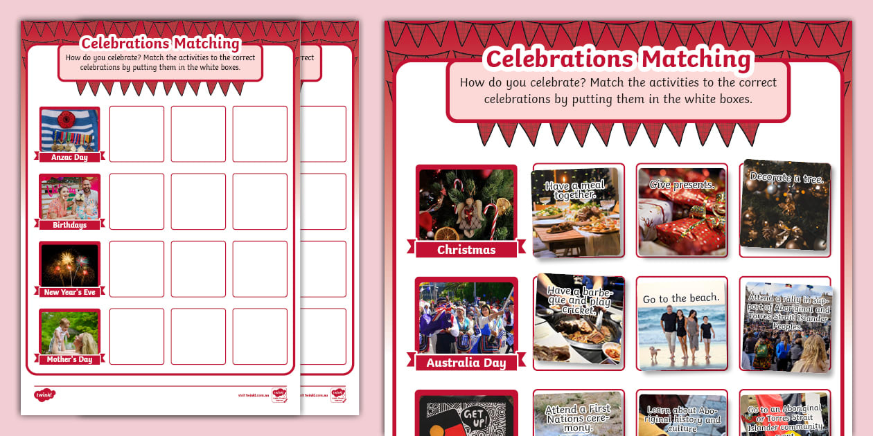 Inclusion Celebrations Matching Activity