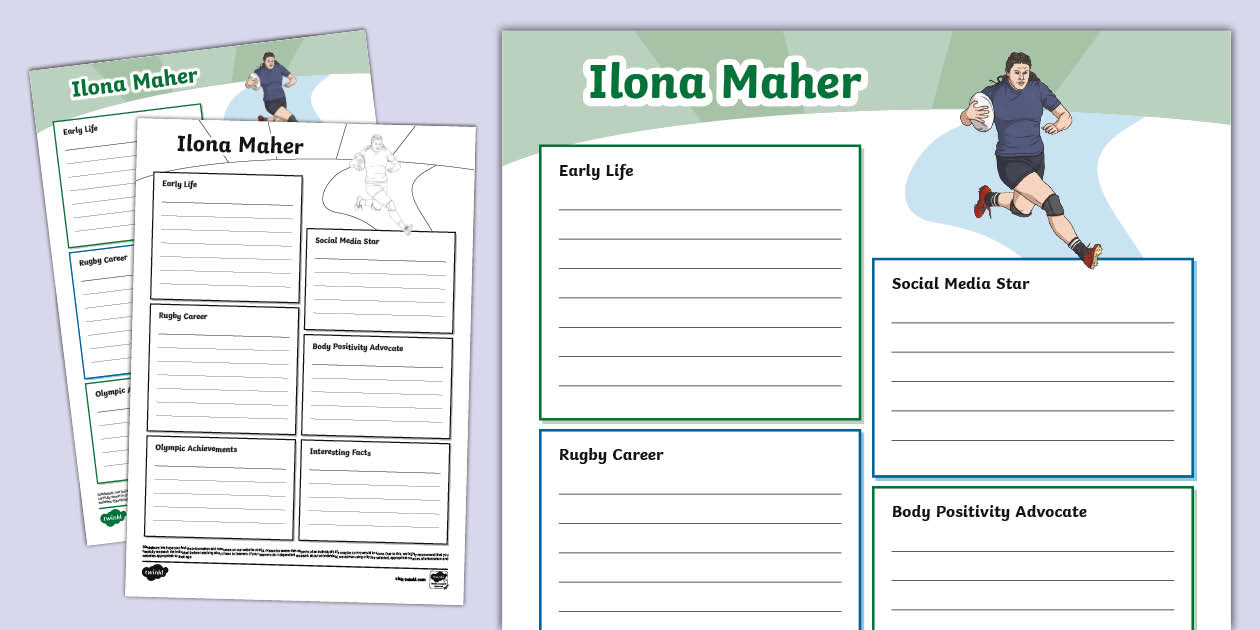 Ilona Maher Fact File Template - Twinkl English - Twinkl