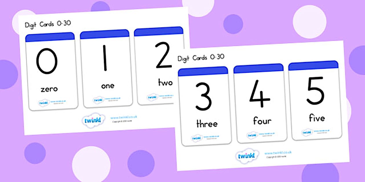 Number And Word Digit Cards 0 30 (teacher made) - Twinkl