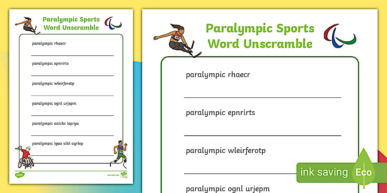Paralympic Sport Word Unscramble (teacher made) - Twinkl