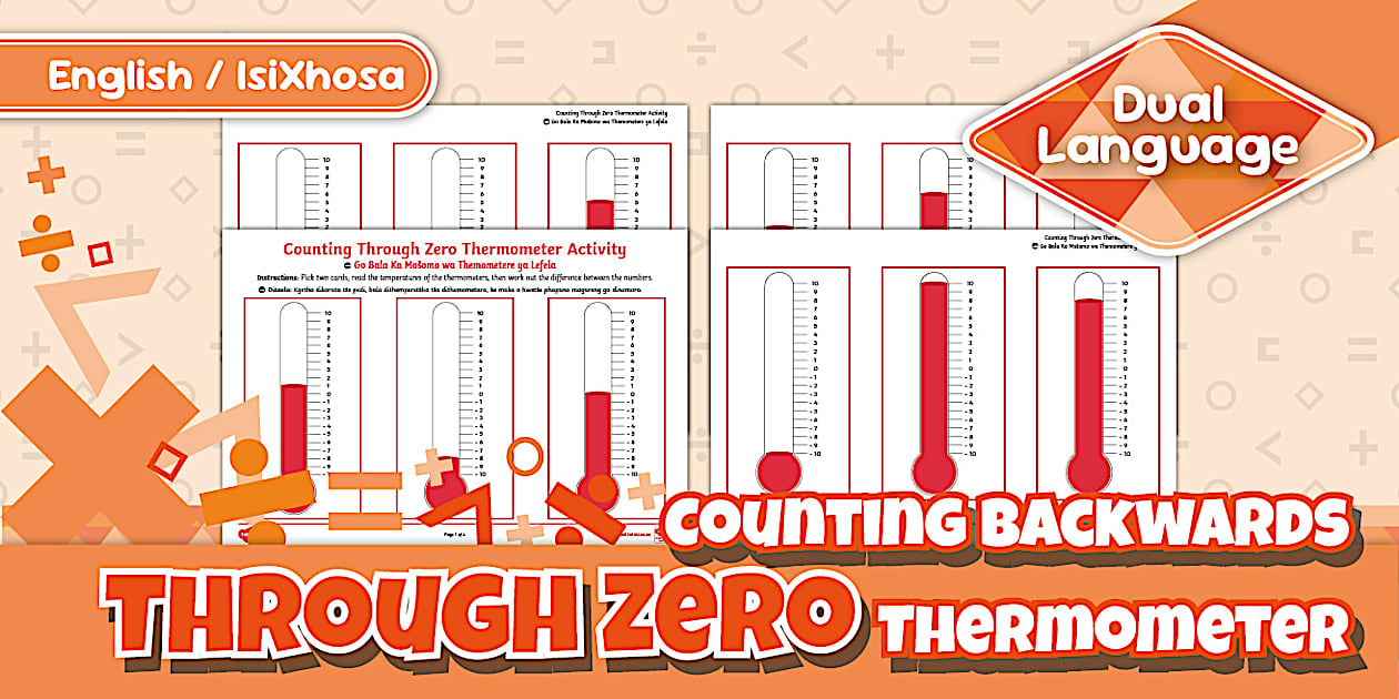 Counting Backwards Through Zero Thermometer Activity IsiXhosa/English (CAPS