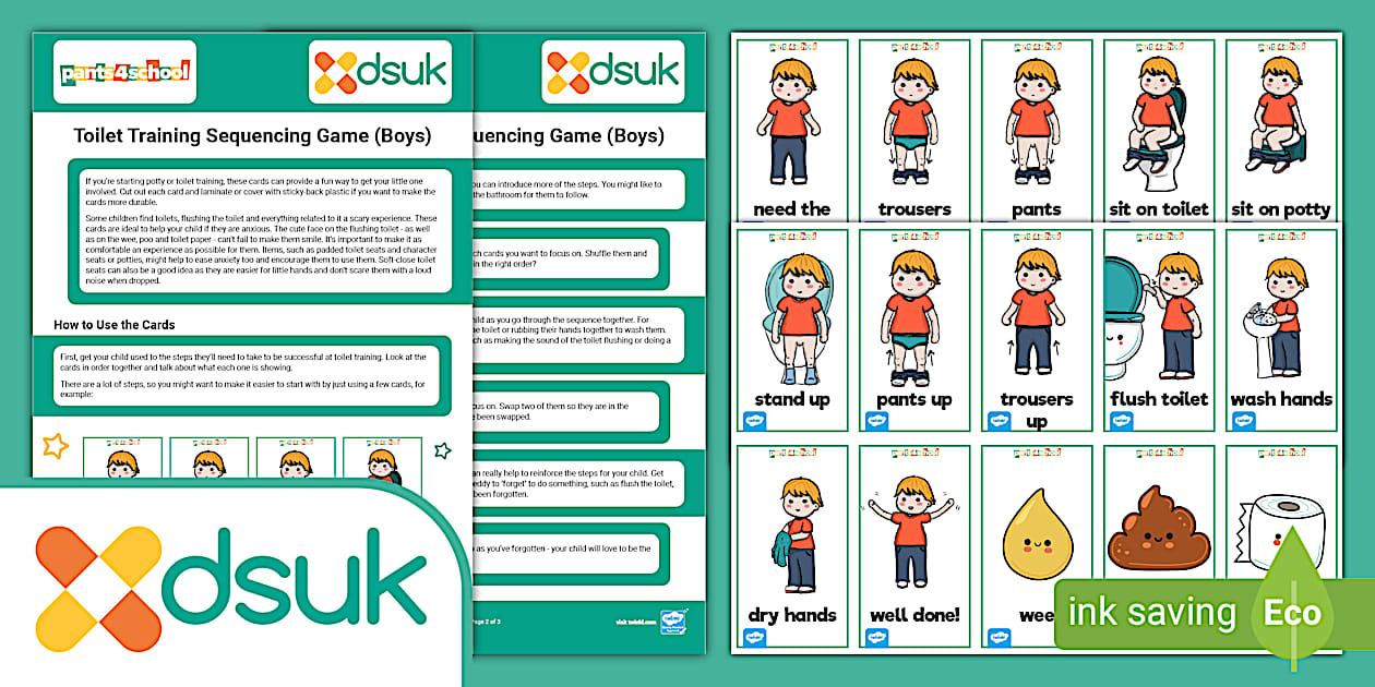 Down Syndrome UK: Toilet Training Sequencing Game (Boys)