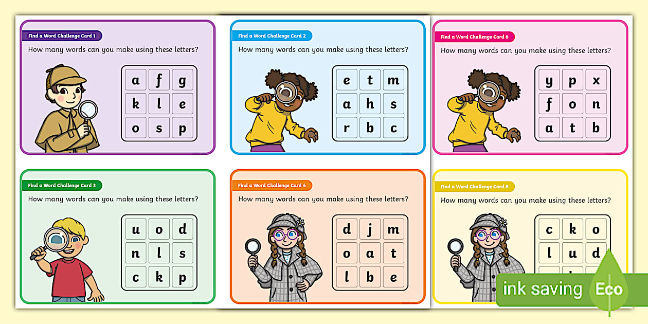 Find a Word Challenge Cards (teacher made) - Twinkl