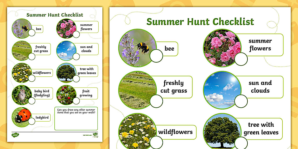 Summer Hunt Photo Checklist | Twinkl (teacher made) - Twinkl