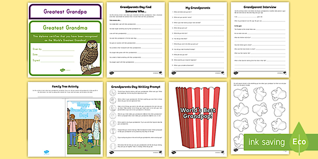 * NEW * Grandparents Day Worksheets for Grades 3-5 | Twinkl USA