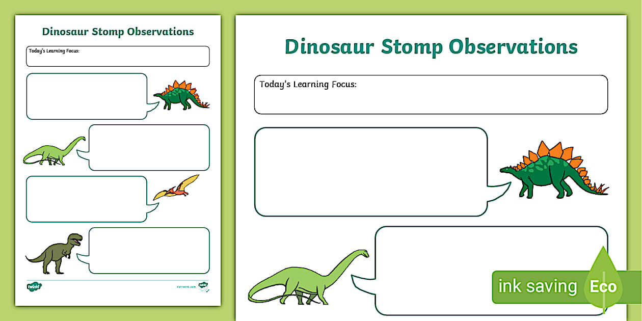Dinosaur Stomp Observation Speech Bubbles - Twinkl