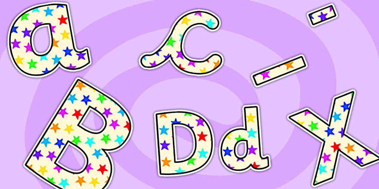 Cursive Star of the Day Lowercase Display Lettering - Twinkl