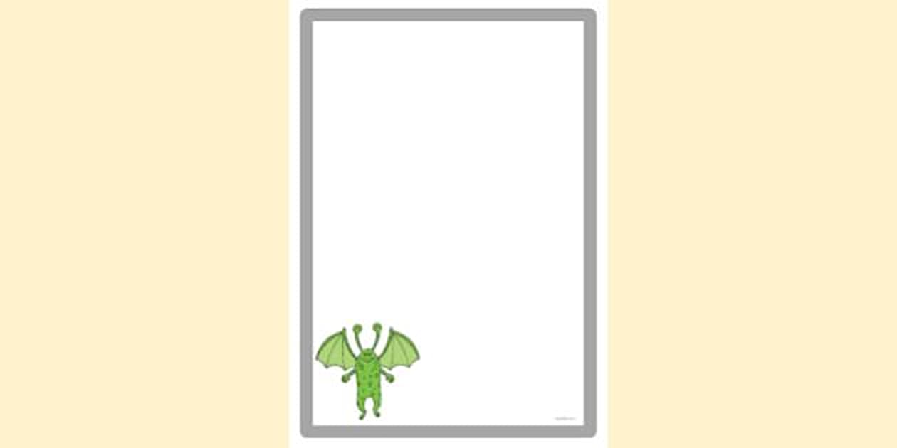 Simple Blank Green Spotty Alien | Page Borders | Twinkl