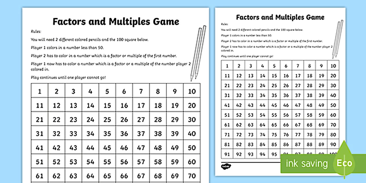 Factors and Multiples Board Game - Twinkl