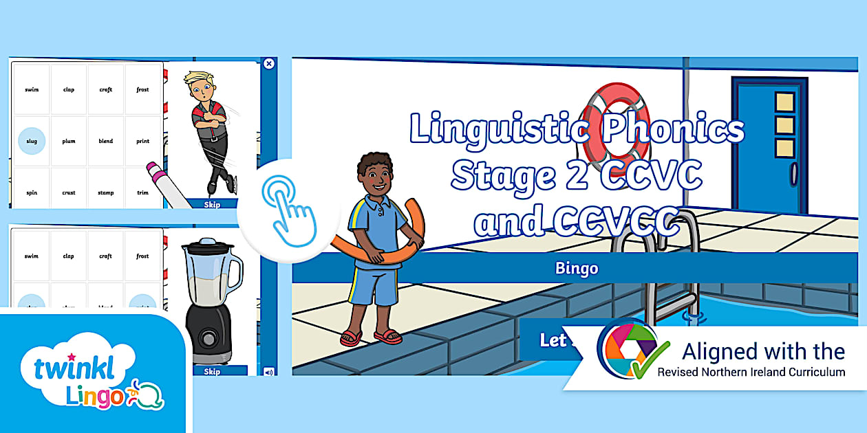 Linguistic Phonics Stage 2 CCVC and CCVCC Bingo Game