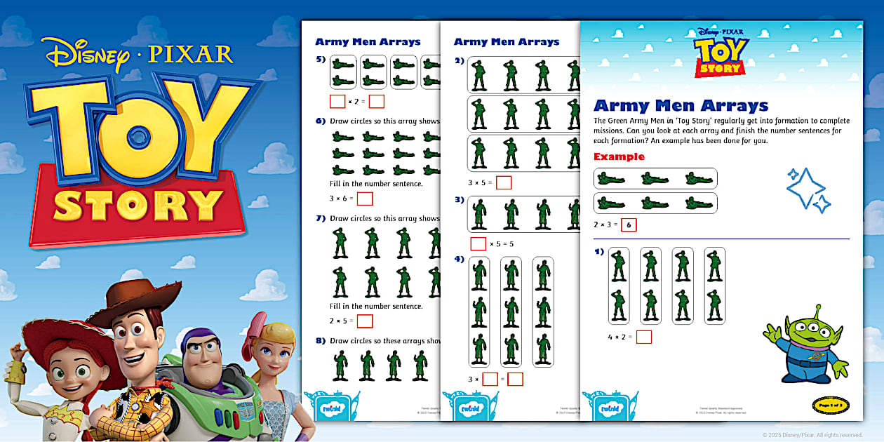 👉 Toy Story: Army Men Arrays Multiplication Activity [Ages 5-7]