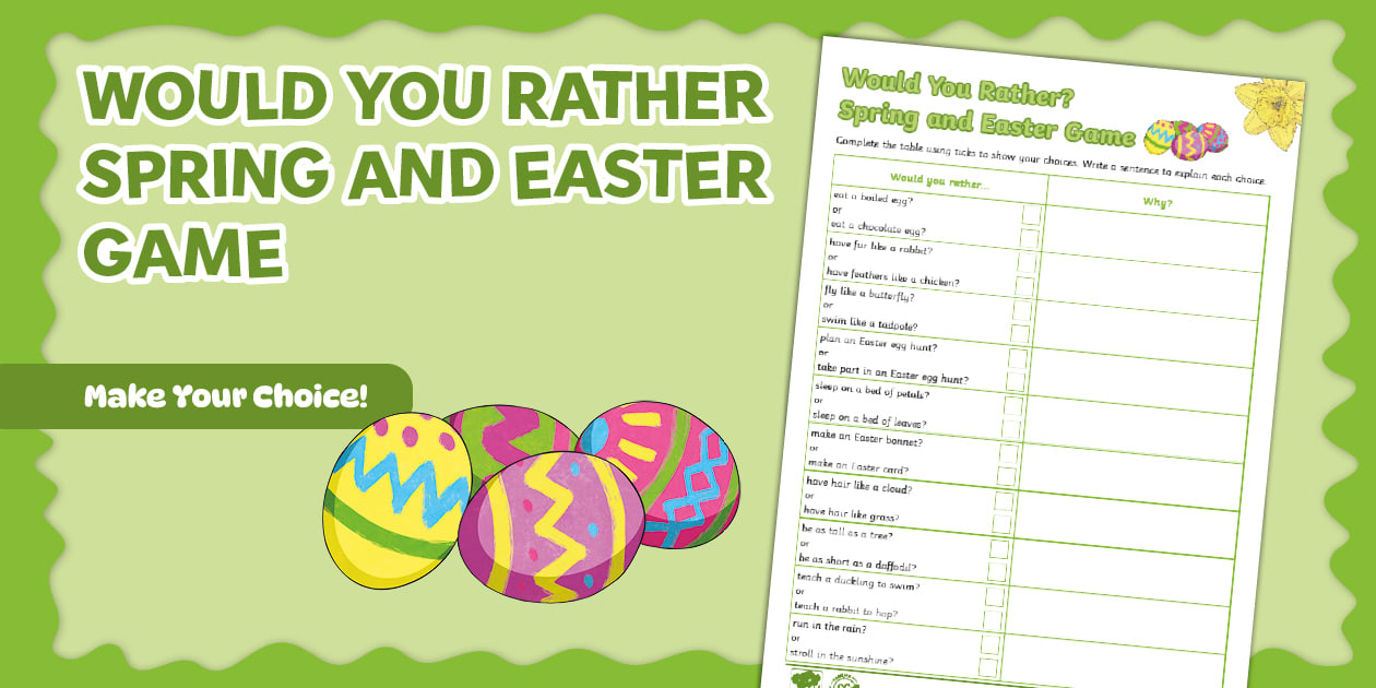 Would You Rather? Spring and Easter Game - KS2