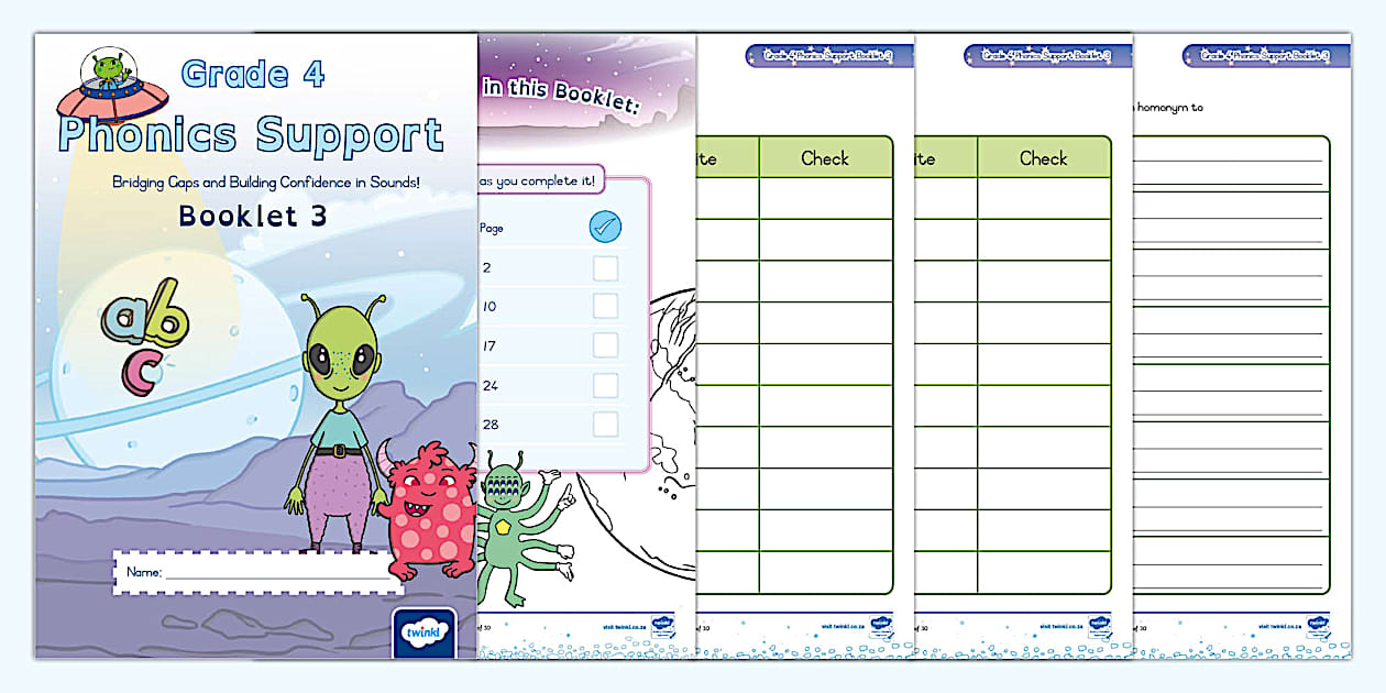 Grade 4 Phonics Support Booklet 3 (CAPS Aligned) - Twinkl