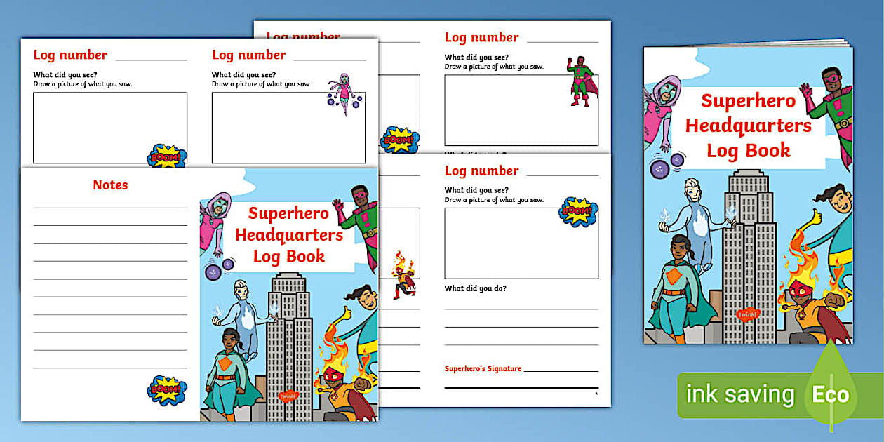 Superhero Headquarters Log Book Activity - Twinkl