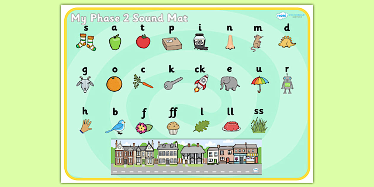 Cursive Houses and Homes Phase 2 Sound Mat (teacher made)