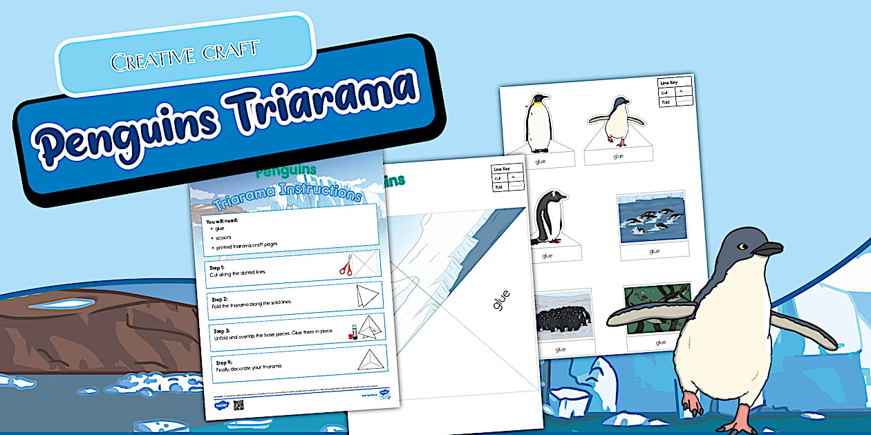 * NEW * Penguins Triarama Craft - Twinkl