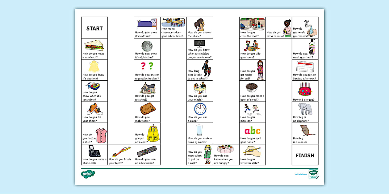 How…? Questions Board Game | ESL Resources - Twinkl