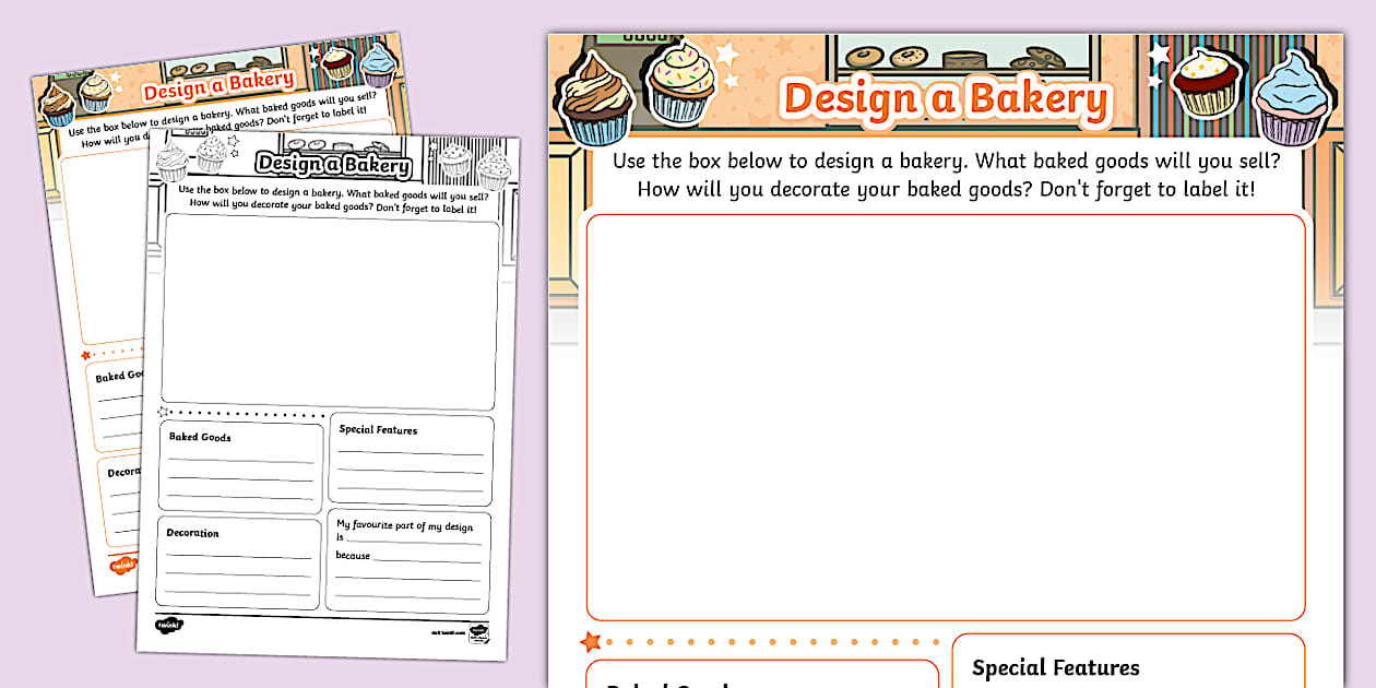 Design a Bakery Activity Sheet (teacher made) - Twinkl