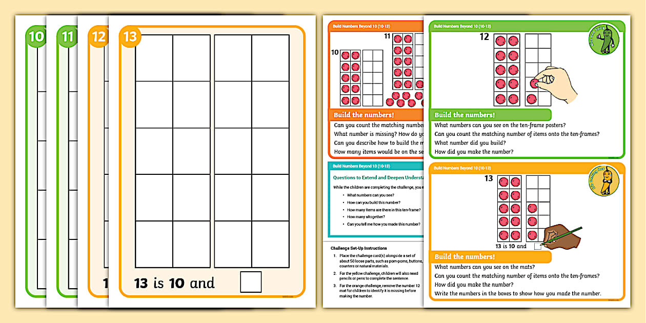 👉 Build Numbers Beyond 10 Challenges Build the Numbers 10-13