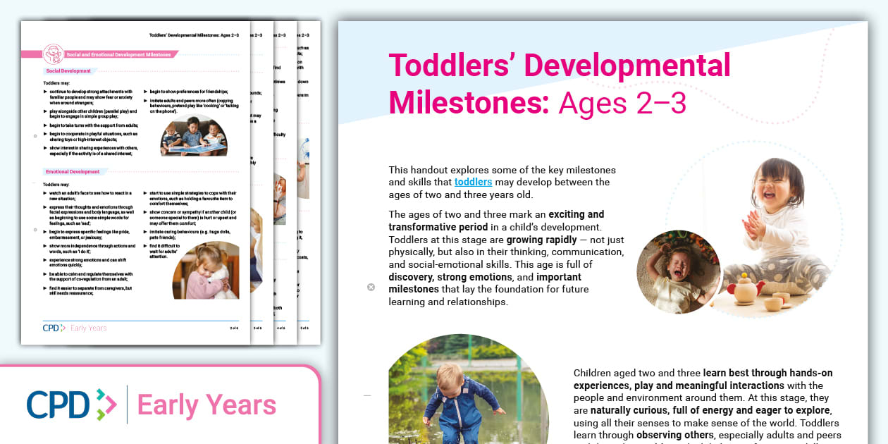 Toddlers' Developmental Milestones: Ages 2–3 | CPD