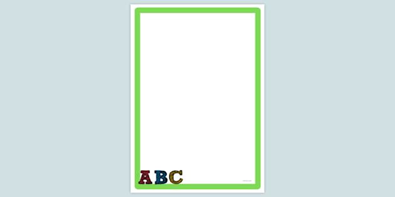 The English Alphabet Page Border (Teacher-Made) - Twinkl