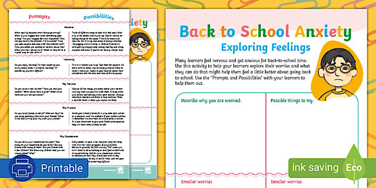 Going Back To School Anxiousness (teacher made) - Twinkl