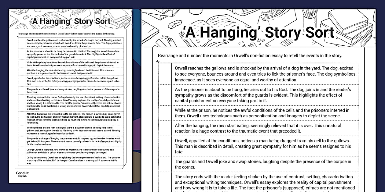 'A Hanging' Story Sort (teacher made) - Twinkl