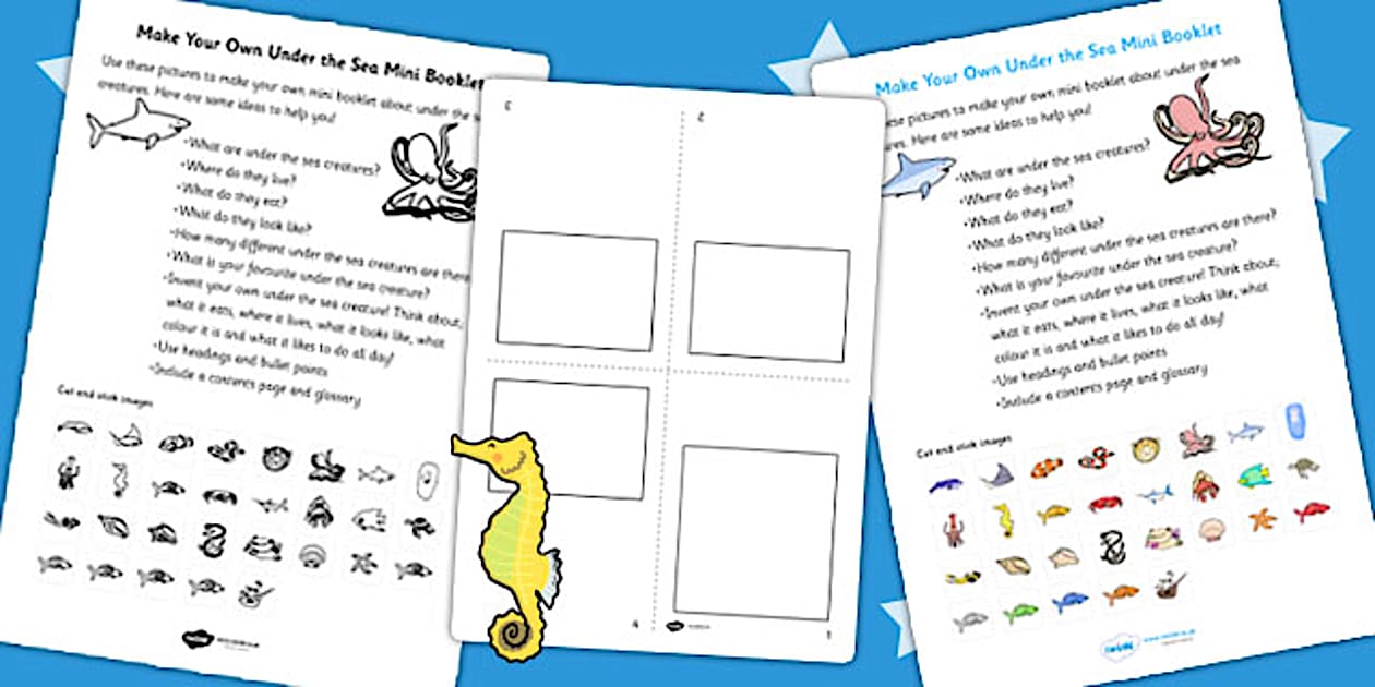 Make Your Own Under the Sea Mini Booklet (teacher made)