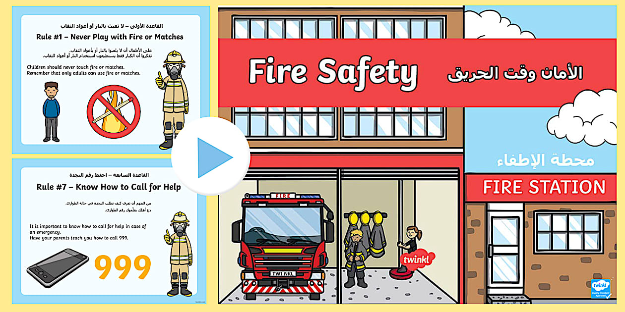 Fire Safety PowerPoint Arabic Translation - Arabic/English - الإنجليزية