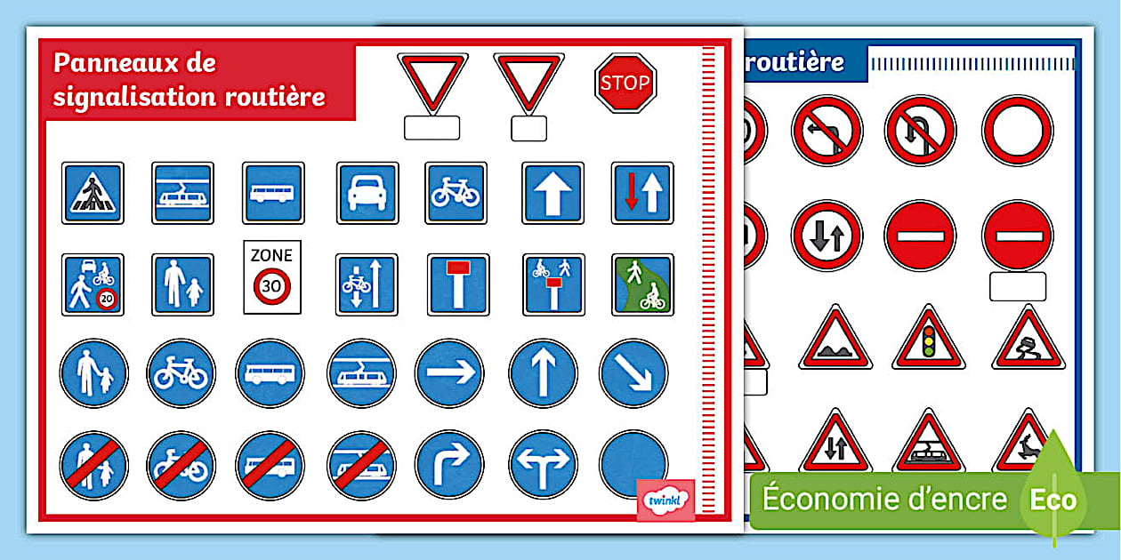 Les panneaux de signalisation routière - posters - Twinkl