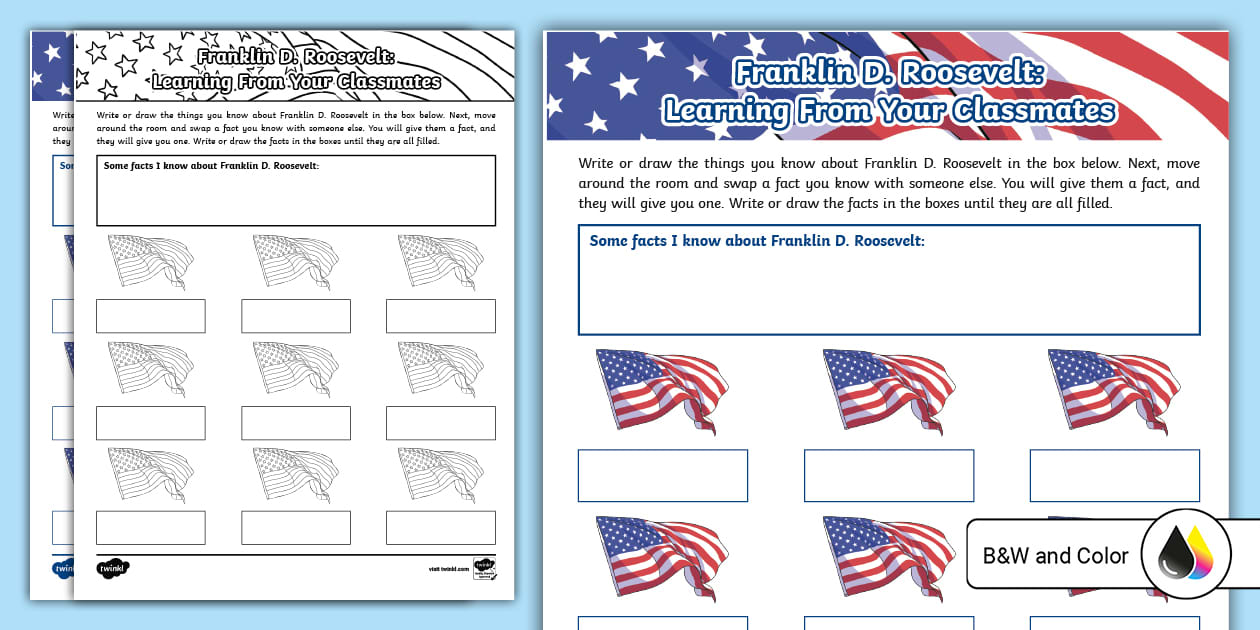 Franklin D Roosevelt Activity for 3rd-5th Grade | Twinkl USA