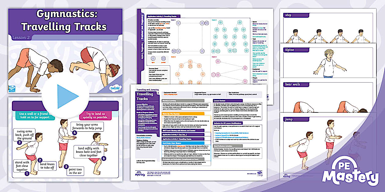 PE Mastery Y1 Gymnastics Travel & Jump L2 Travelling Tracks