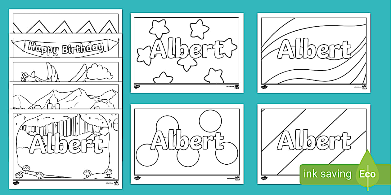 Free Albert Name Simple Colouring Activity Sheet for Kids!