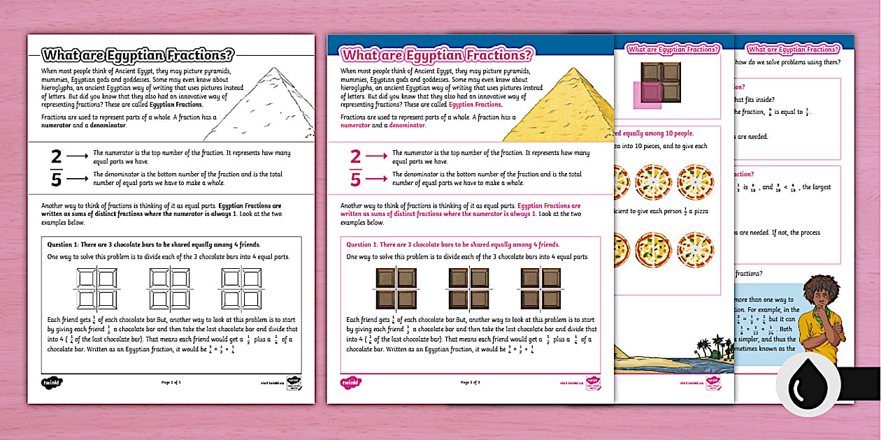 Egyptian Fractions Fact File (Teacher-Made) - Twinkl