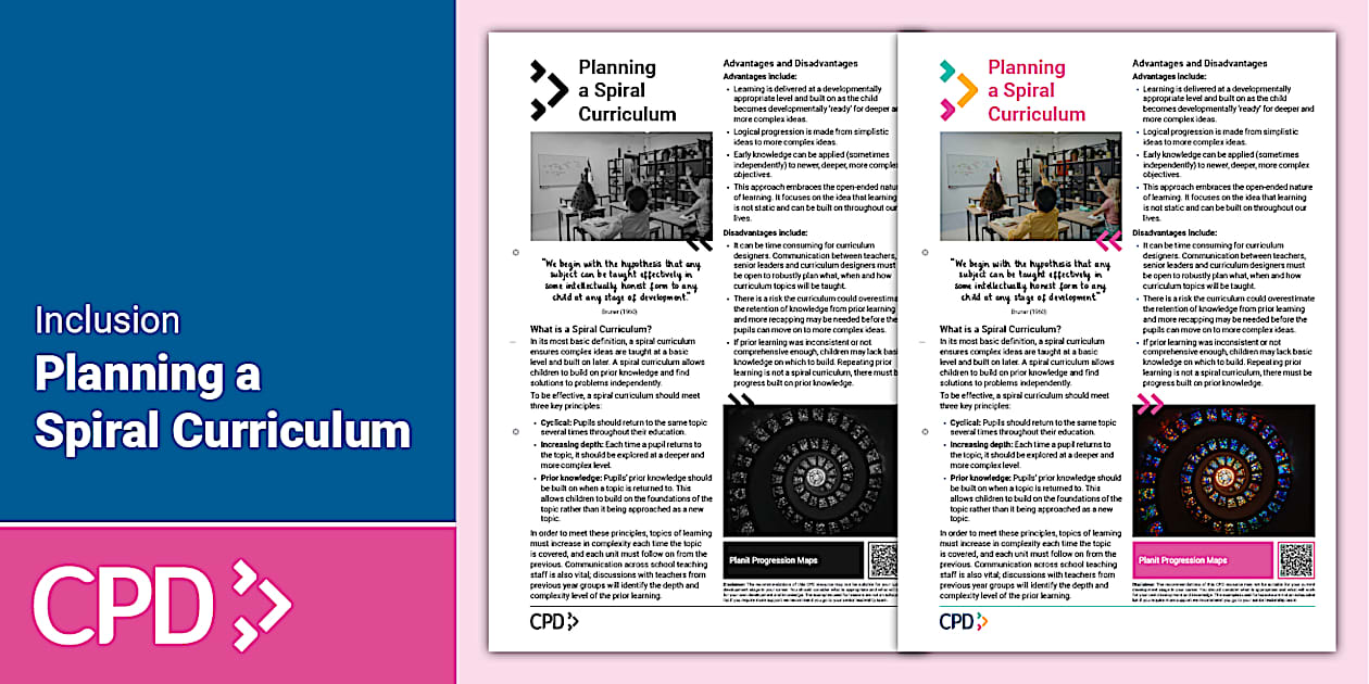 Planning a Spiral Curriculum CPD (teacher made) - Twinkl