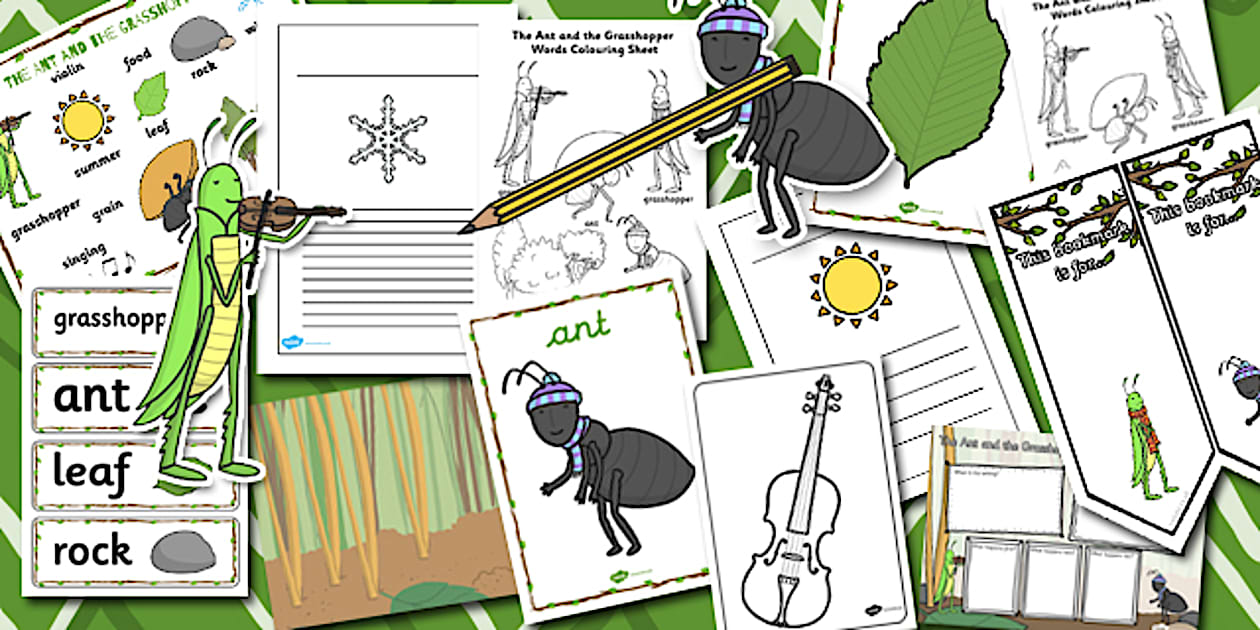 The Ant and the Grasshopper Story Sack (teacher made)