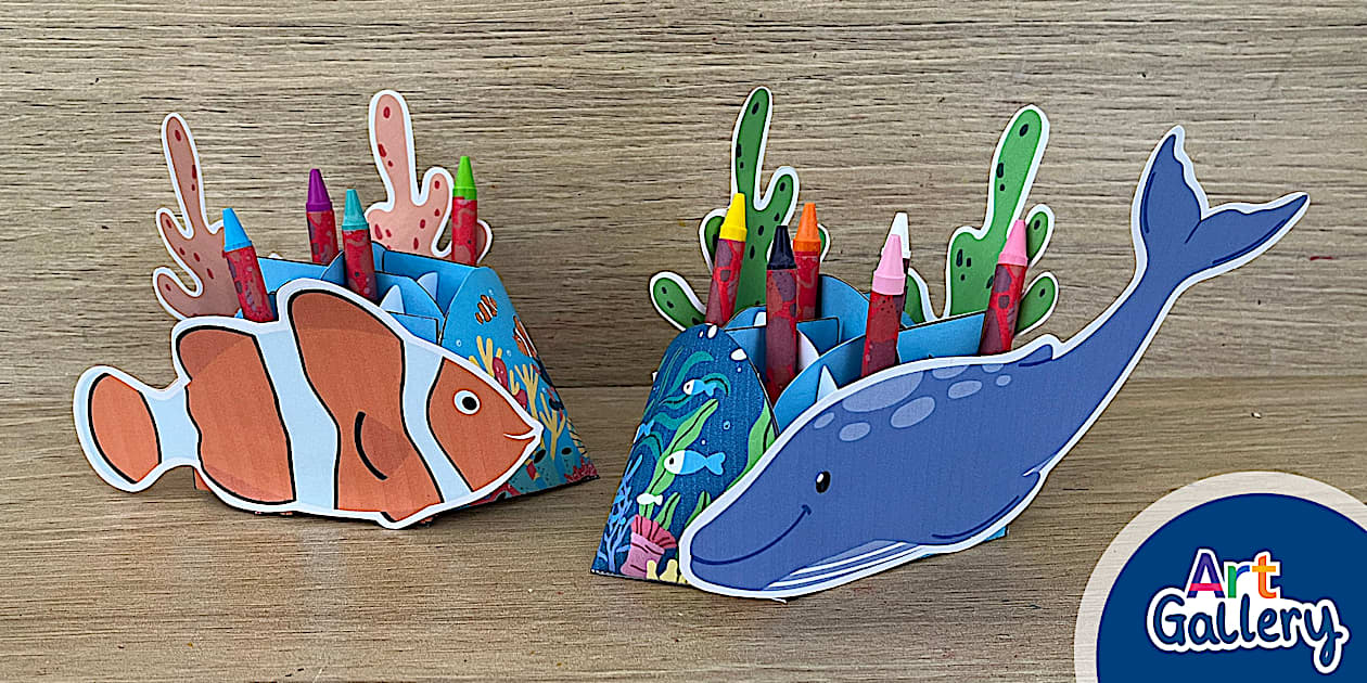 Under the Sea Desk Tidies Printable Templates