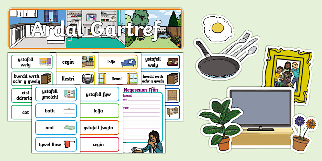 Pecyn Chwarae Rôl: Yr Ardal Gartref