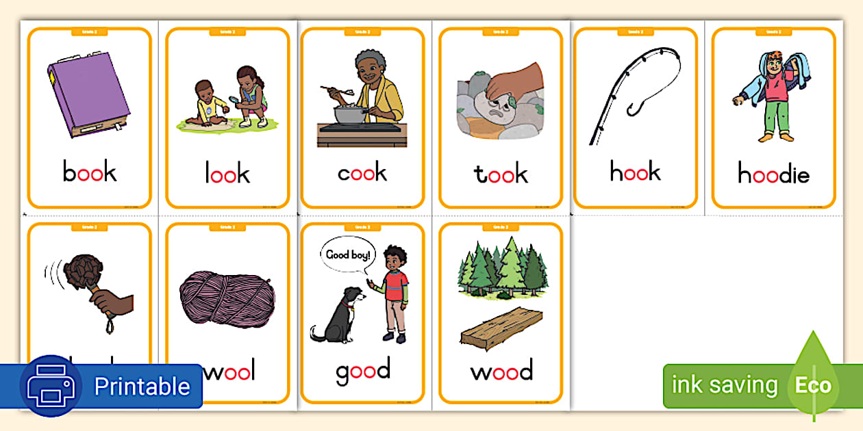 Flashcards Grade 2 Phonics: Short oo sound - Twinkl