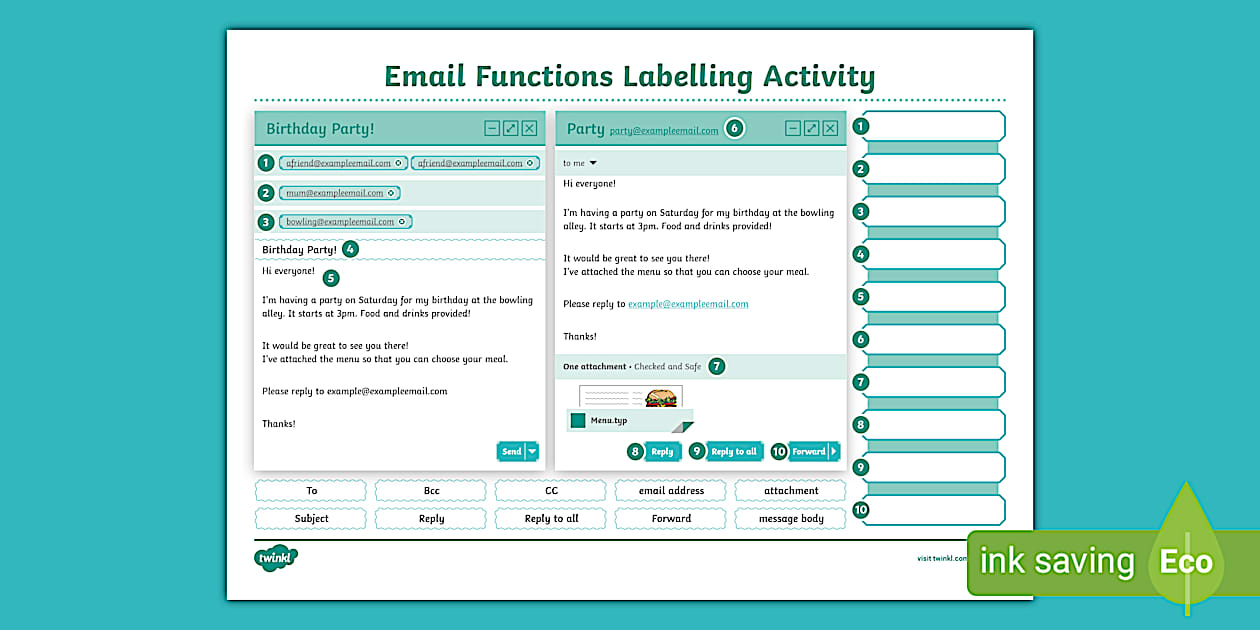 Email Functions Labelling Activity - KS2 (teacher made) Email Functions Labelling Activity - KS2 (teacher made)