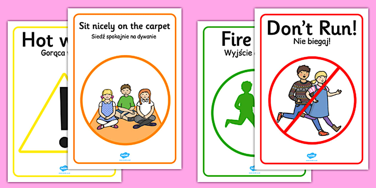 Safety Posters Polish Translation (teacher made) - Twinkl