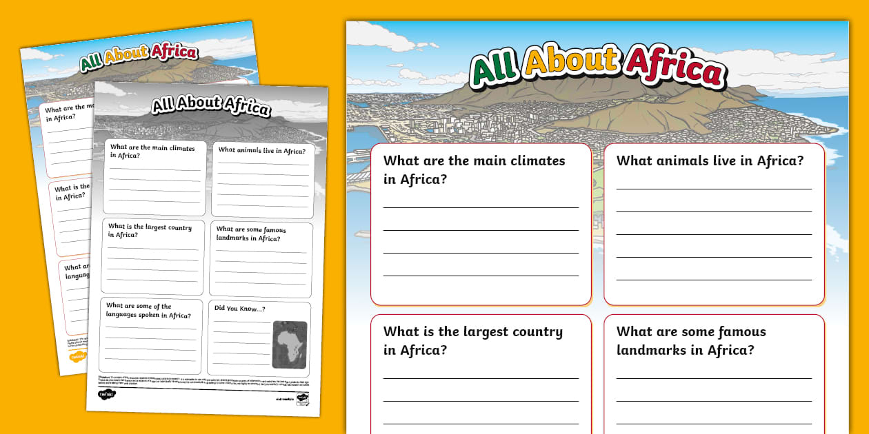 All About Africa Fact File Template - Twinkl