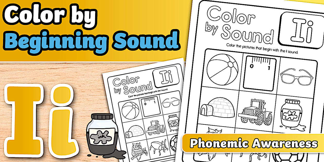 Color by Beginning Sound: Letter i Worksheet (teacher made)
