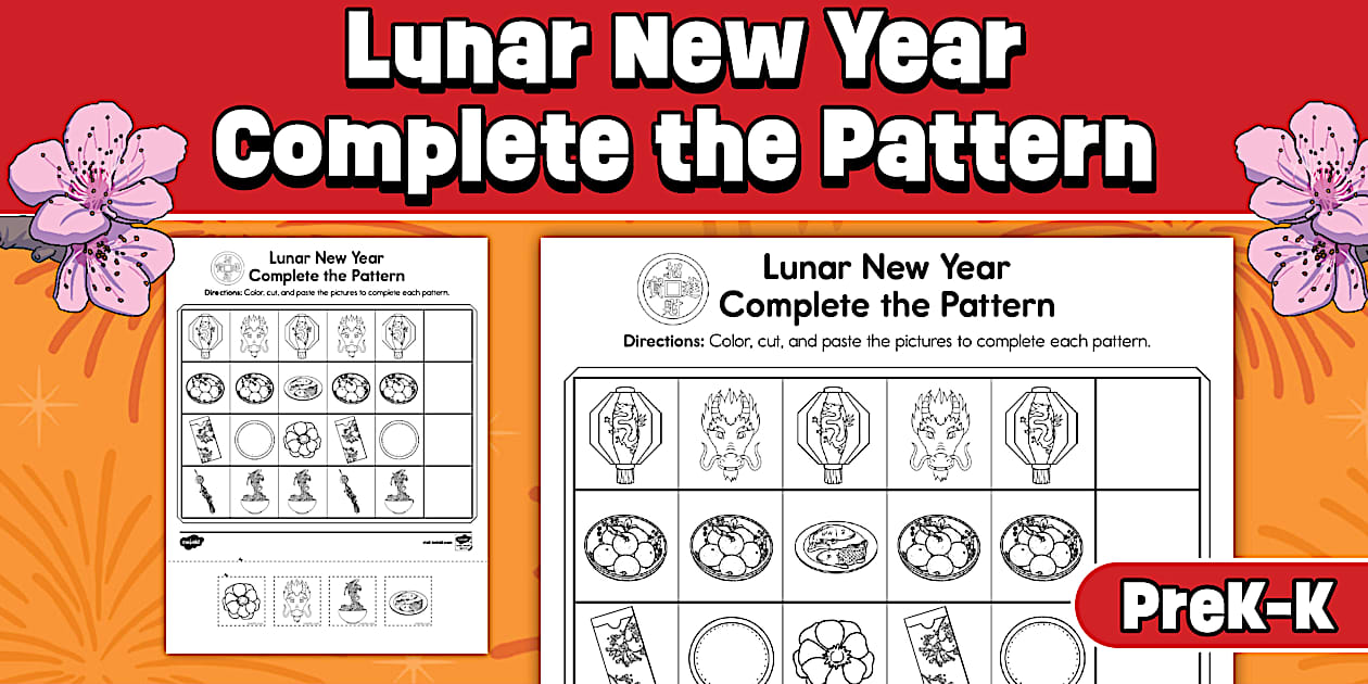 Lunar New Year Complete the Pattern Worksheet