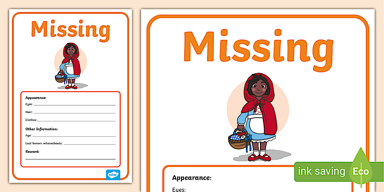 Little Red Riding Hood Missing Poster - Twinkl