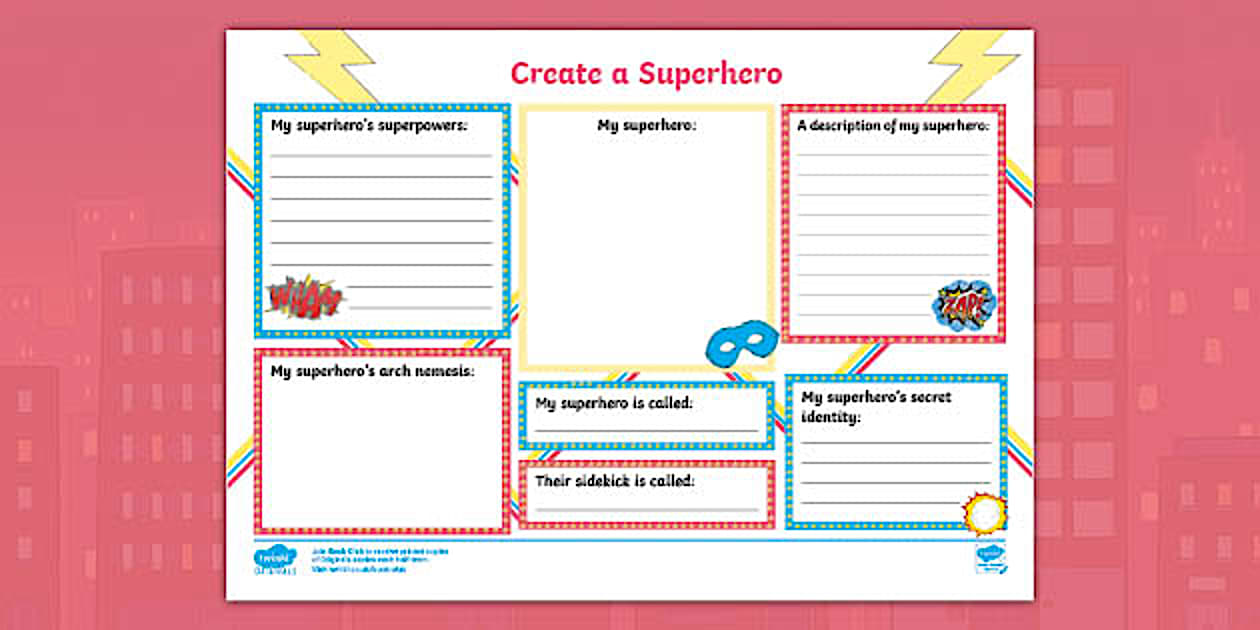 Create a Superhero Worksheet (Teacher-Made) - Twinkl