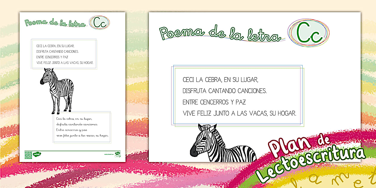 Plan de lectoescritura: La letra C - Poema - Twinkl