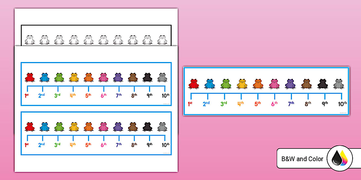 Ordinal Numbers 1-10 Number Line Strips (teacher made)