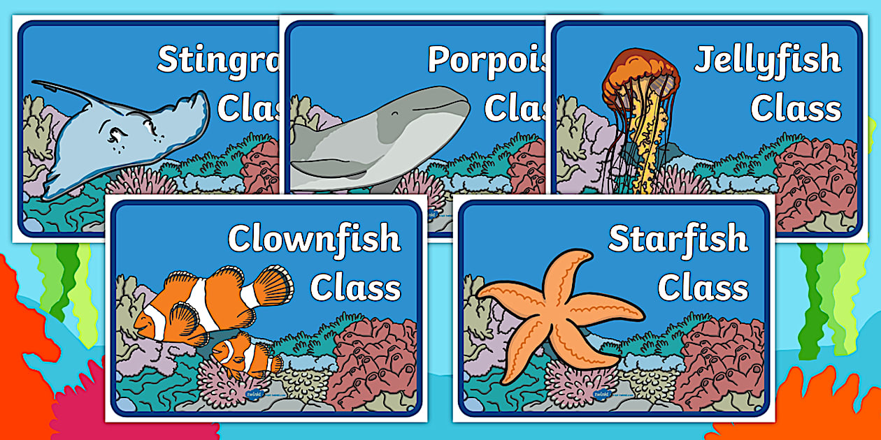 Editable Sea Creatures Class Signs Display Posters - Twinkl