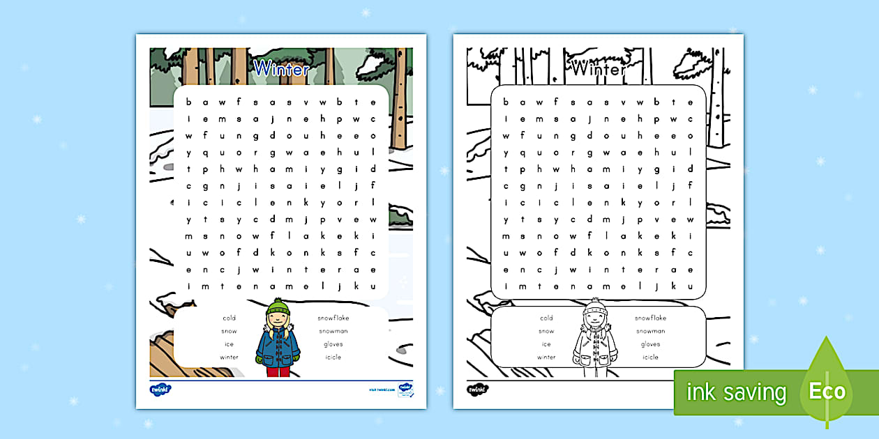 Winter Word Search - Activity Teaching Resource - Twinkl